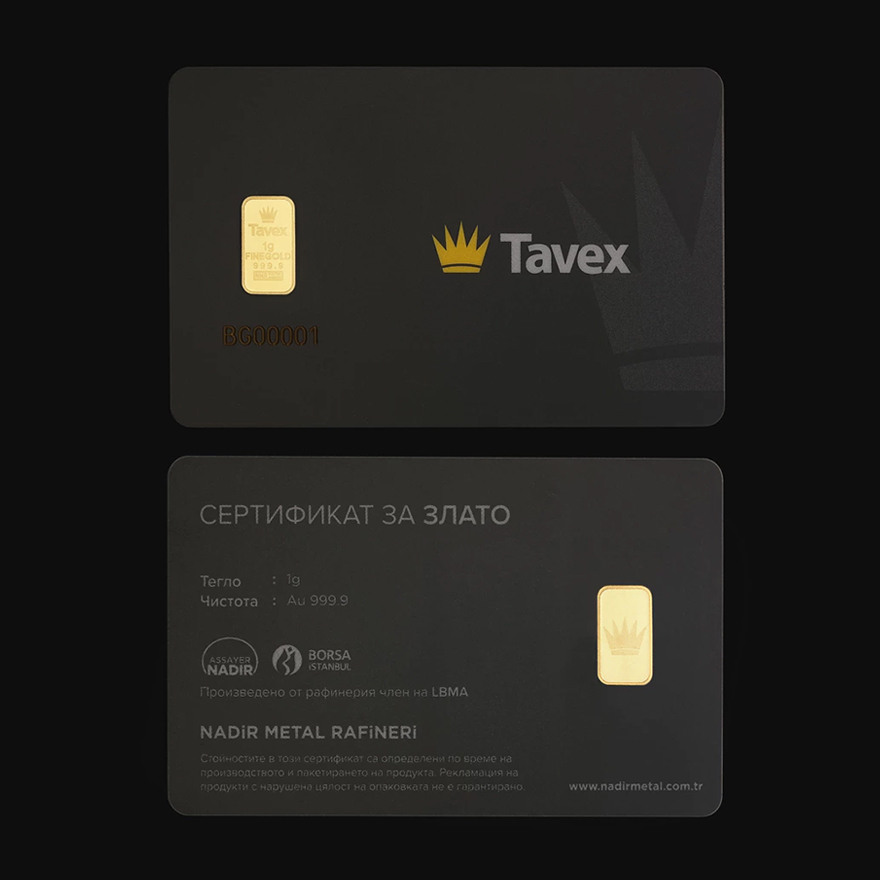 1 g Tavex Gold Bar - Tavex