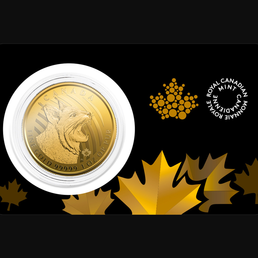 1 oz Canadian Bobcat 2020 Gold Coin 999.99 - Tavex
