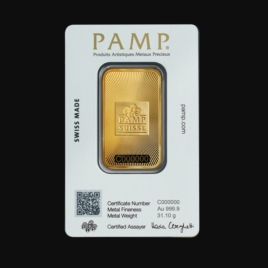 1 унция златно кюлче PAMP Suisse - Tavex