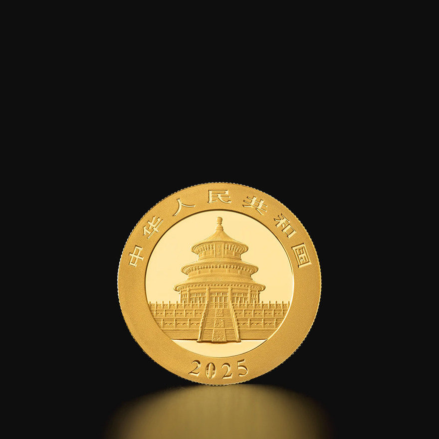 3 грама златна монета Китайска панда 2025 - Tavex