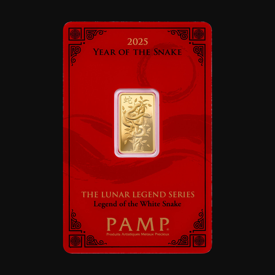 5 грама златно кюлче PAMP лунар година на Змията 2025 - Tavex